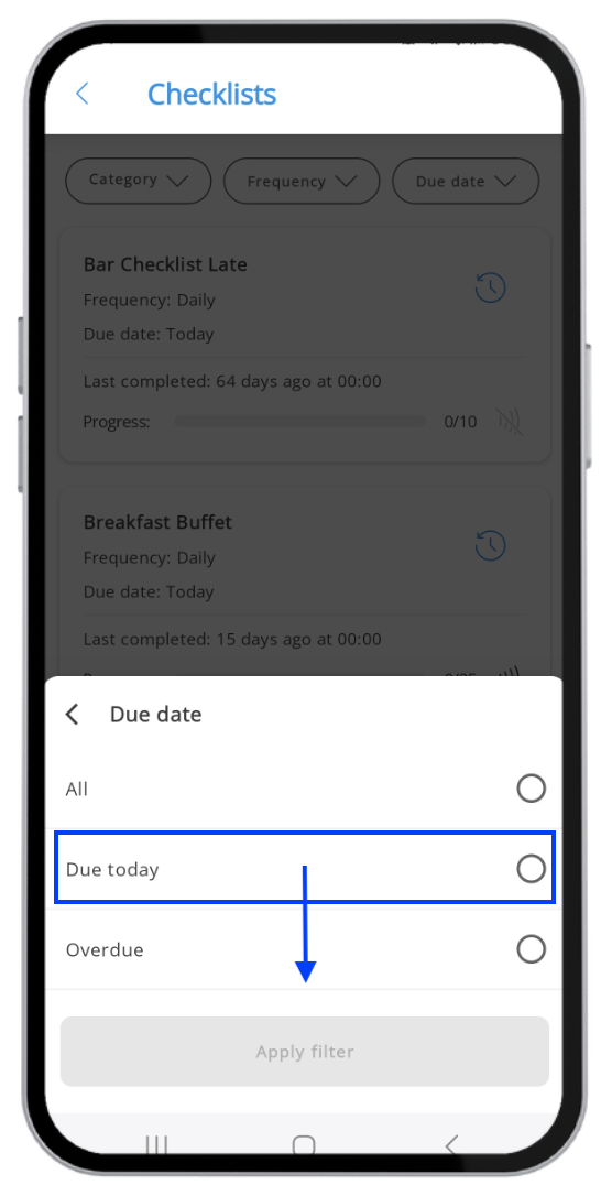How to navigate Checklists on mobile?